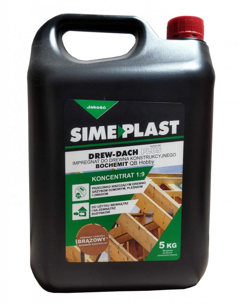 Impregnat konstrukcyjny BRĄZOWY 5kg koncentrat 1:9 Drew-Dach Plus Simeplast