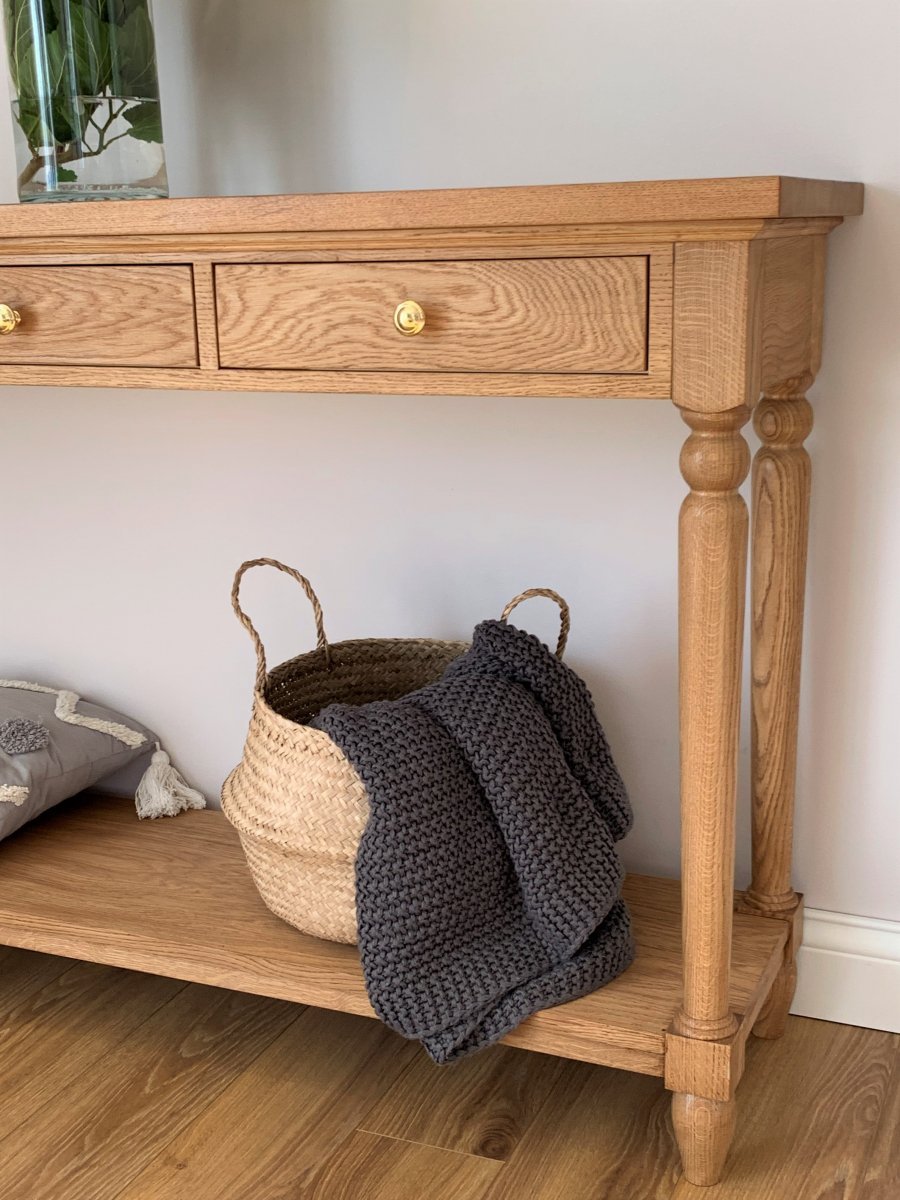 KONSOLA DĘBOWA HERMES Z SZUFLADAMI - Konsole