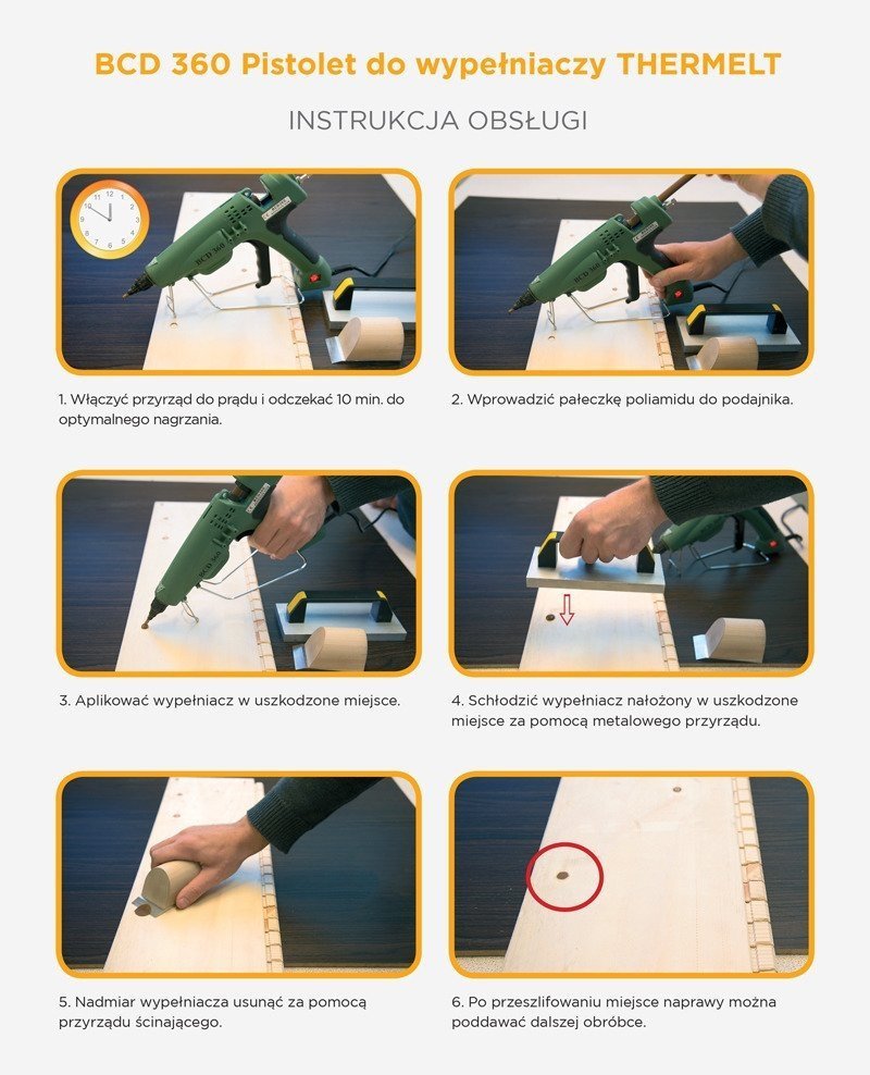 Thermelt wypełniacz poliamidowy CZARNY g2 drewna 9szt - THERMELT ...