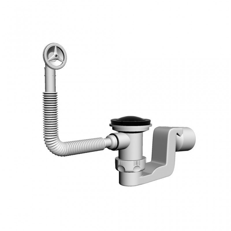 Syfon wannowy z sitkiem i korkiem fi 50 140 mm - Foxhurt