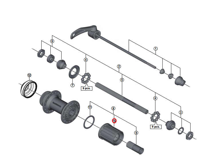 Główka piasty Shimano FH-M4050