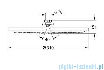 Grohe Ondus Rainshower prysznic górny DN15 chrom 27477000 - plytki-lazienki