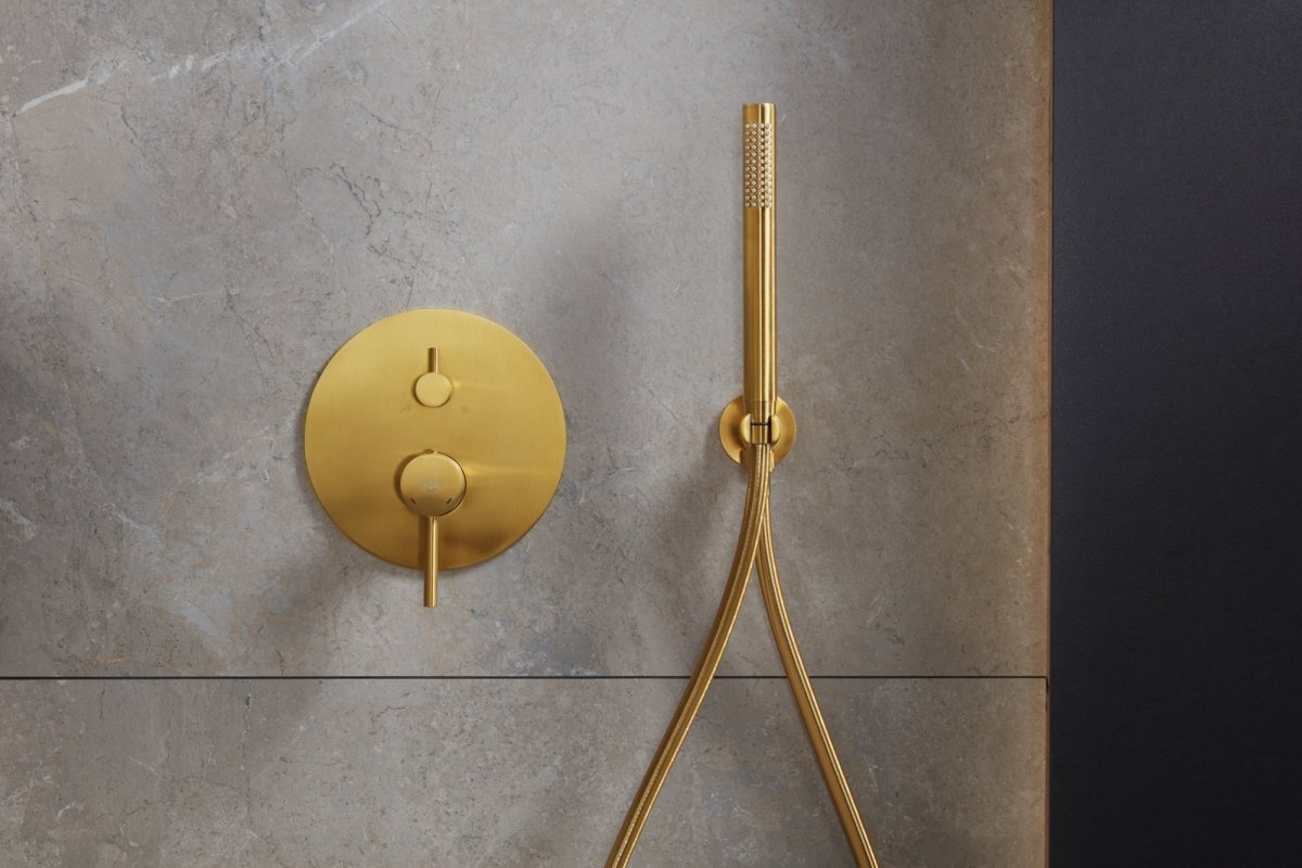 ARMATURA KRAKÓW KFA Zestaw natryskowy MOZA GOLD ZŁOTO SZCZOTKOWANE ...