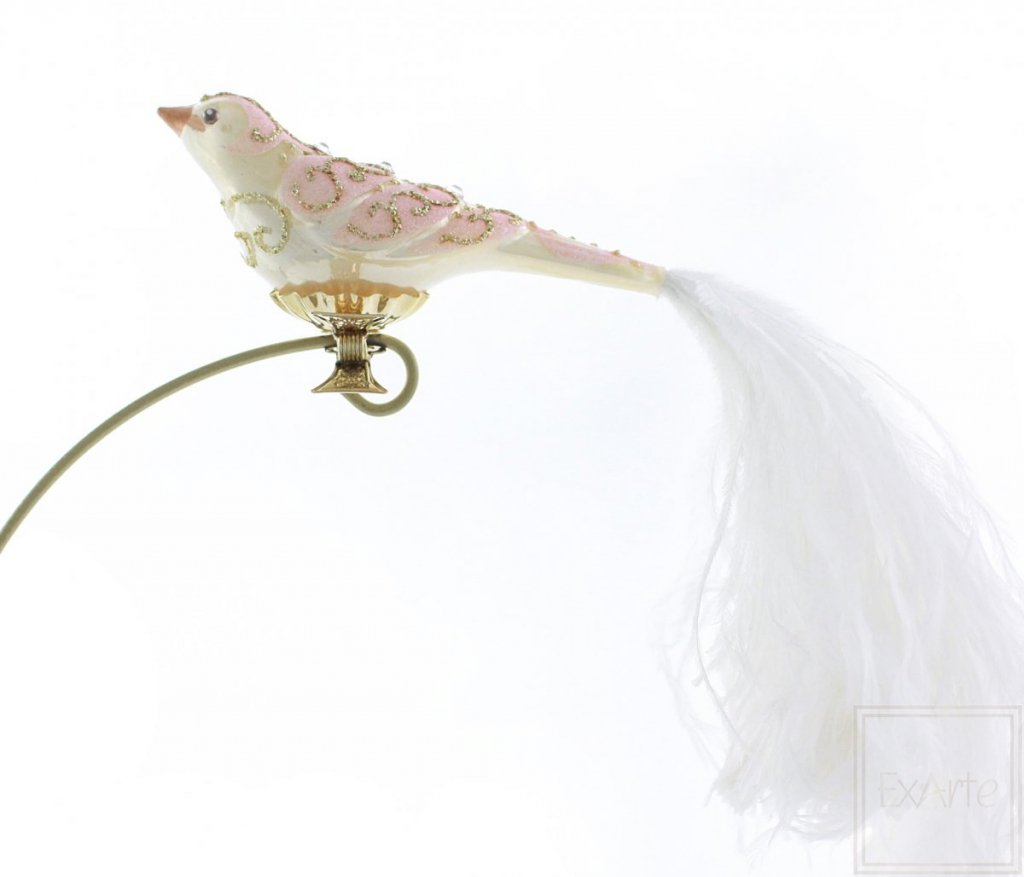 Christmas bauble Rose Bird - 9 cm - Vintage - ExArte