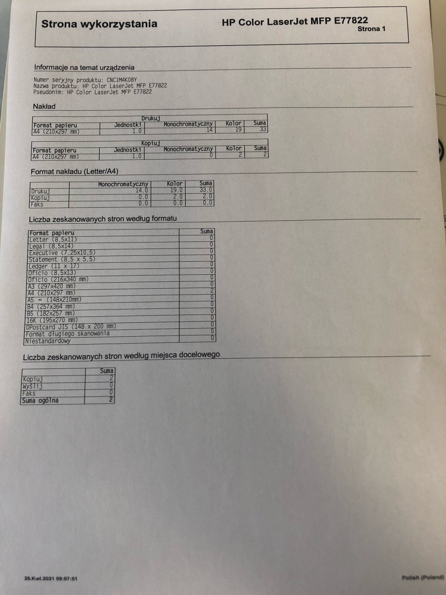 HP Color LaserJet Managed MFP E57540dn 3GY25A 57540 duplex sieć