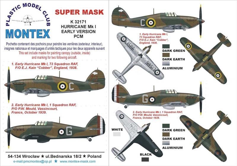 Montex K32171 HURRICANE I EARLY 1 32 - scale 1:32 - Super Mask - Montex ...