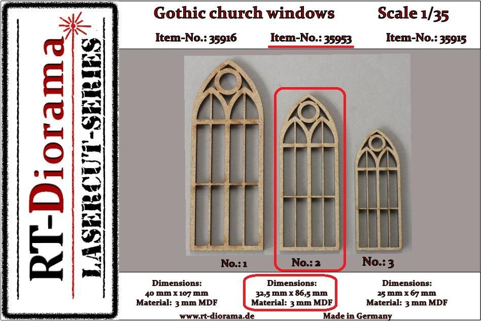 RT-Diorama 35953 Gothic church windows No.2 1 35 - Extras and ...