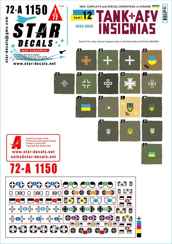 Star Decals 72-A1150 War in Ukraine # 12 Ukrainian Tanks and AFV ...