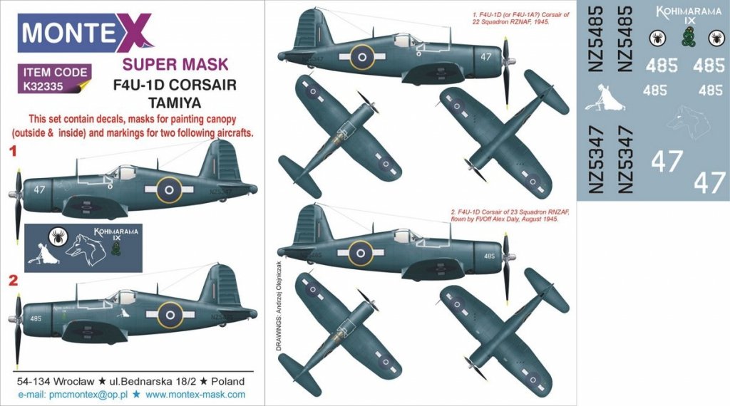 Montex K32335 F4U-1D CORSAIR 1 32 - scale 1:32 - Super Mask - Montex ...