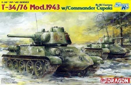 Dragon 6564 T-34 76 Mod. 1943 w Commander Cupola (1:35) - Tanks - 1939 ...