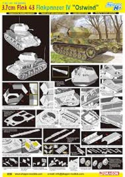 Dragon 6550 3.7cm FlaK 43 Flakpanzer IV Ostwind (1:35) - Self-propelled ...