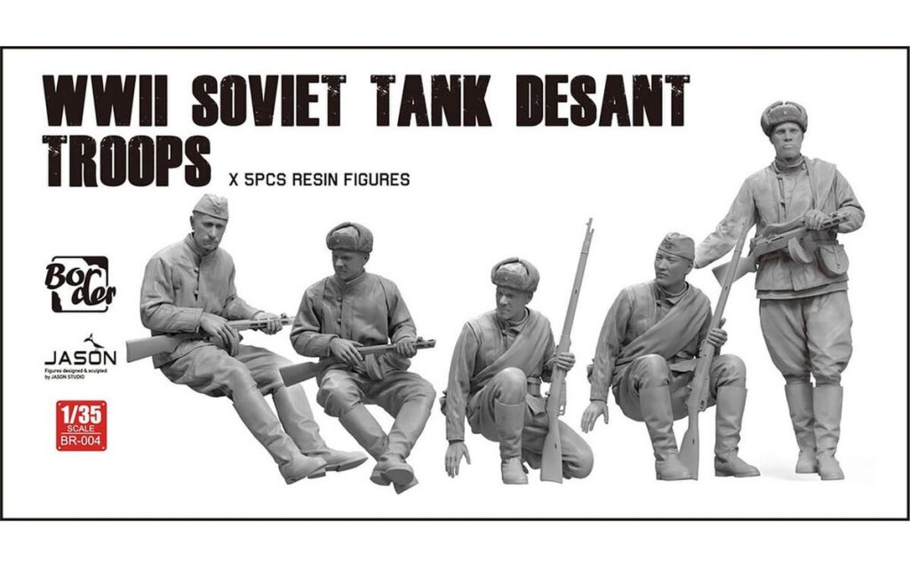 Border Model BR-004 Soviet WWII Tank Desant Troops (5 Resin Figures) 1 ...