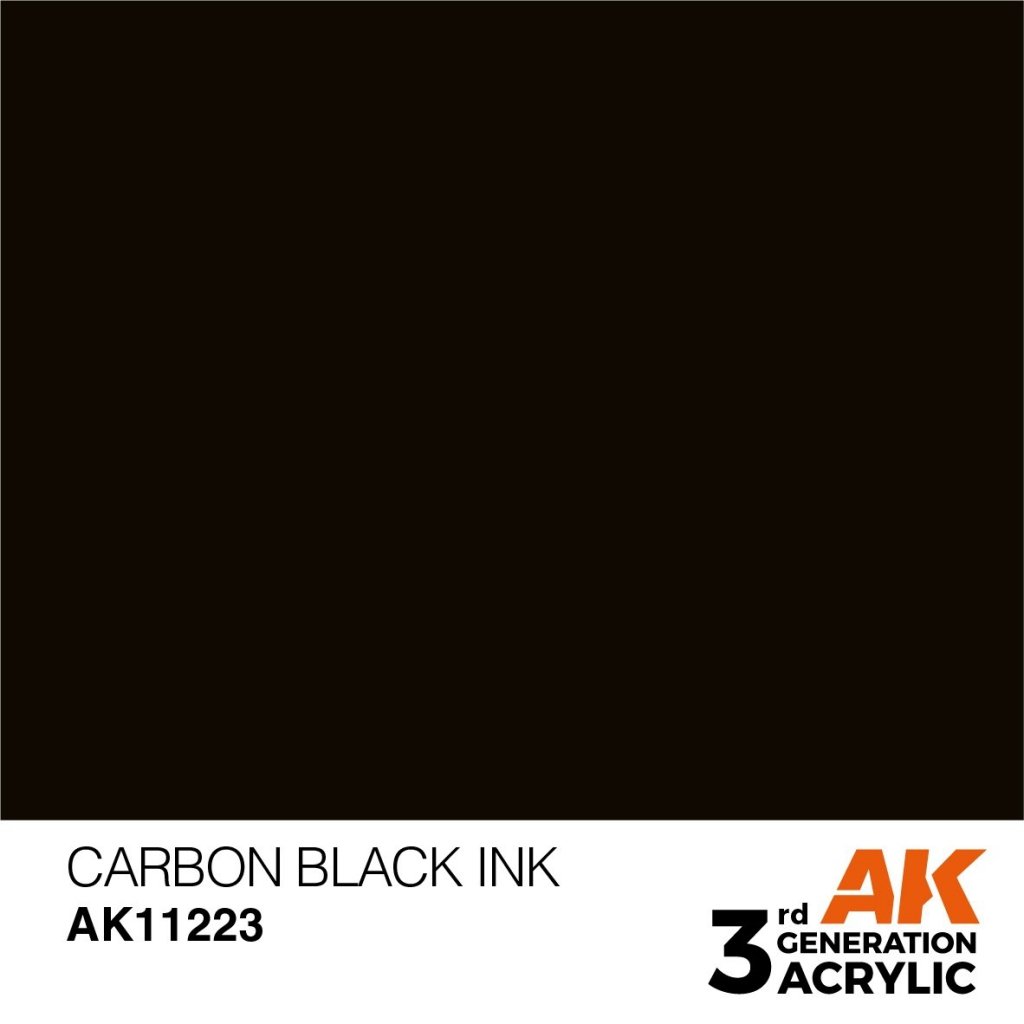 AK Interactive AK11223 CARBON BLACK – INK 17ml - AK 3GA (3rd Generation ...
