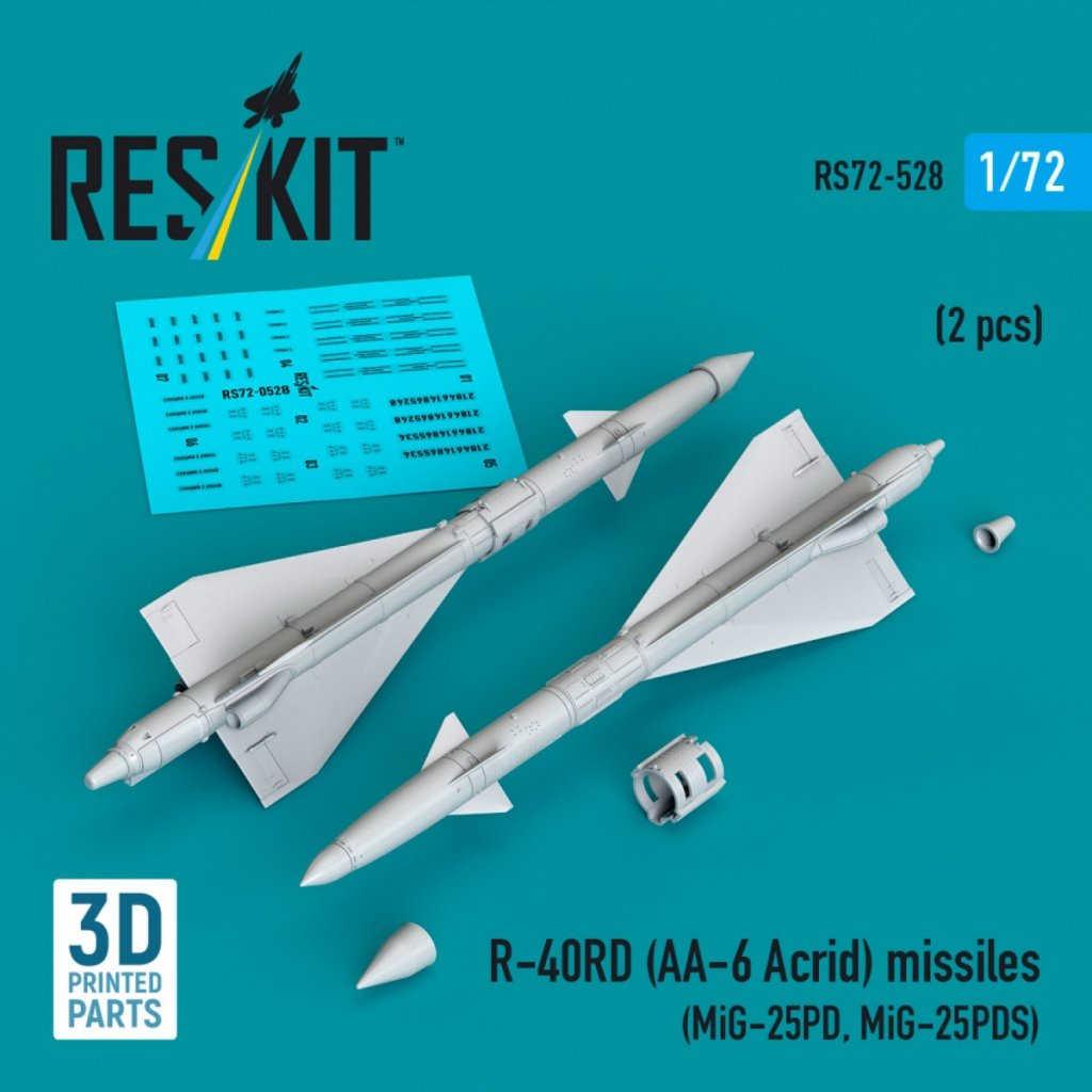 RESKIT RS72-0528 R-40RD (AA-6 "Acrid") missiles (2 pcs) (3D Printed) 1 ...