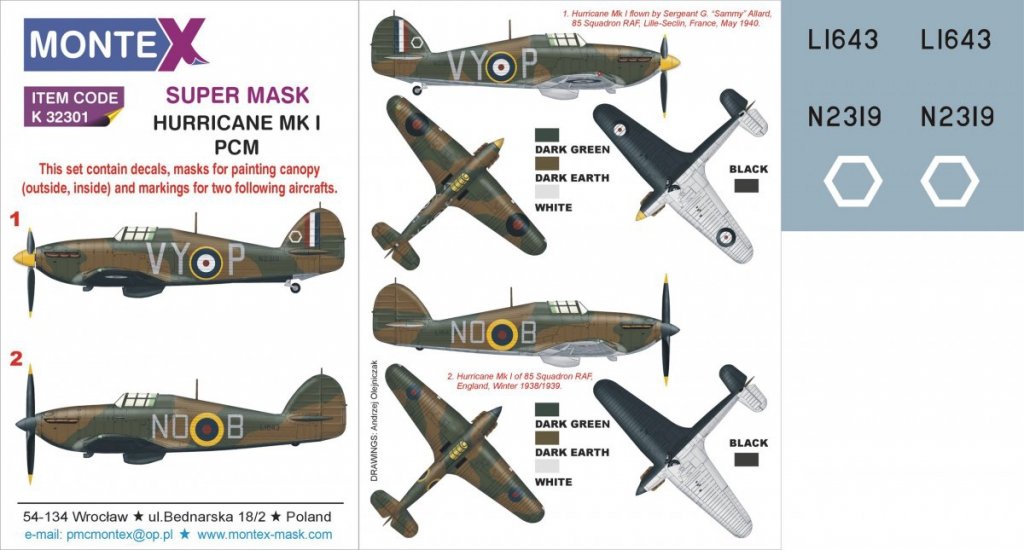Montex K32301 HURRICANE I EARLY 1 32 - scale 1:32 - Super Mask - Montex ...