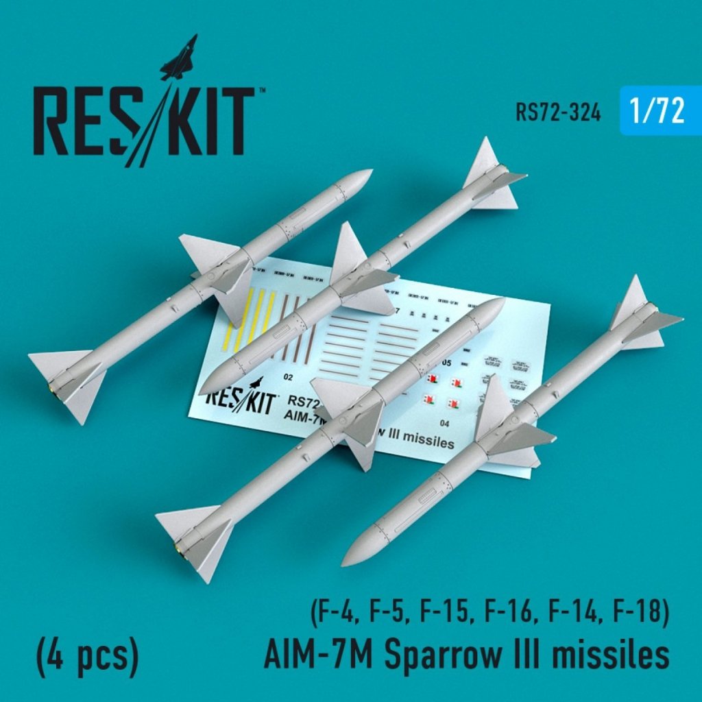 RESKIT RS72-0324 AIM-7M SPARROW III MISSILES (4PCS) 1 72 - RES KIT ...