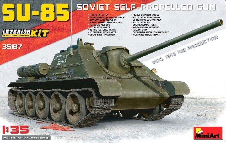 MiniArt 35187 SU-85 Soviet Self-Propelled Gun Mod.1943 Mid Production Interior Kit 1 35 ...