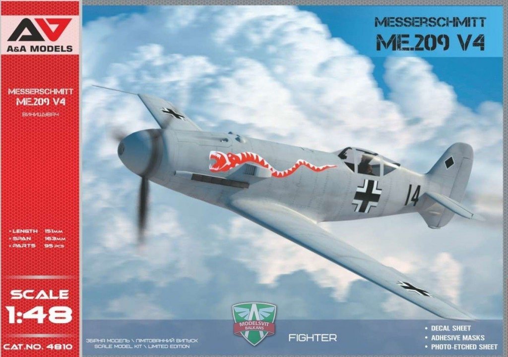 A&A Models 4810 Messerschmitt Me.209 V-4 1 48 - samoloty śmigłowe - 1: ...
