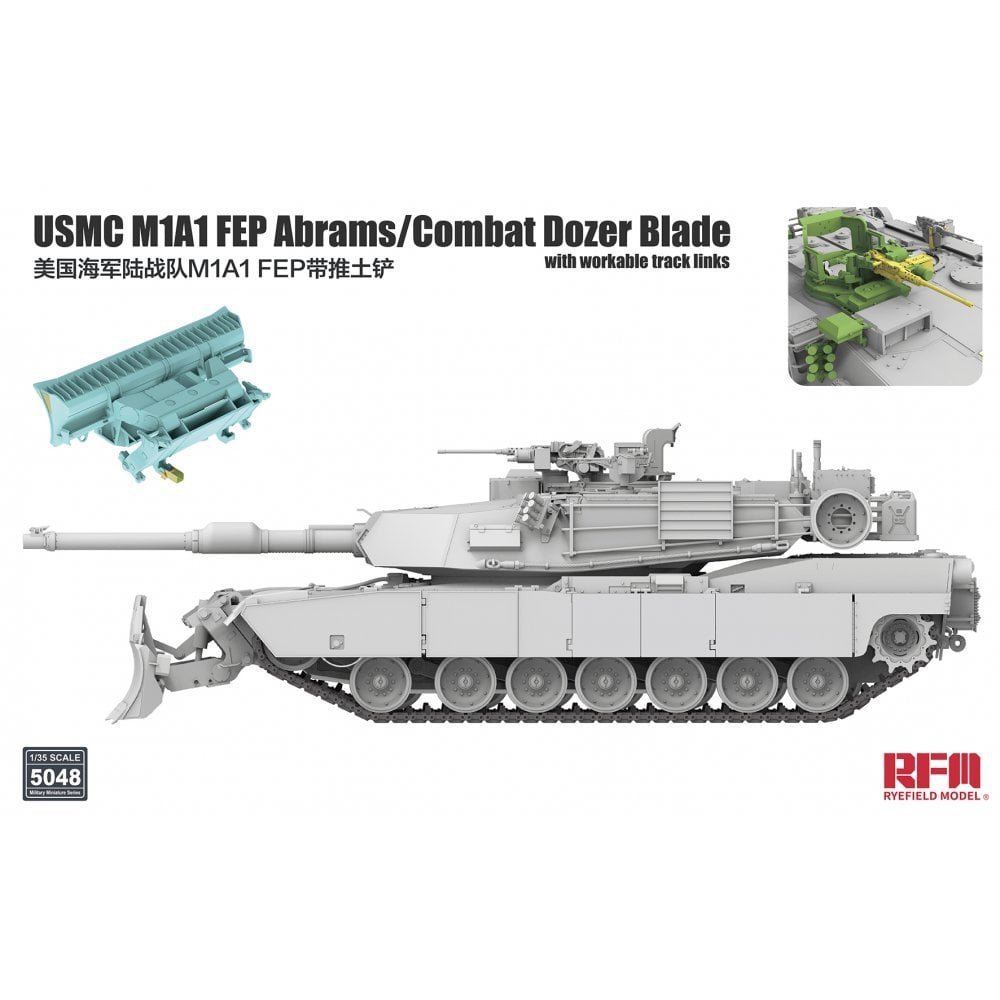 Rye Field Model 5048 USMC M1A1 FEP Abrams Combat Dozer Blade 1 35 - po ...