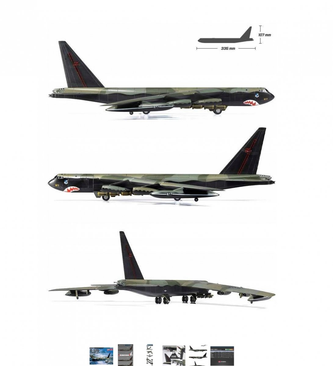 Academy 12632 USAF B-52D Stratofortress 1 144 - 1:144 - Military Aircraft
