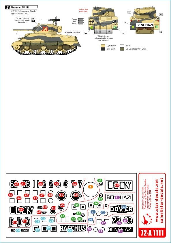 Star Decals 72-A1111 British Sherman tanks in North Africa 1 72 - scale ...