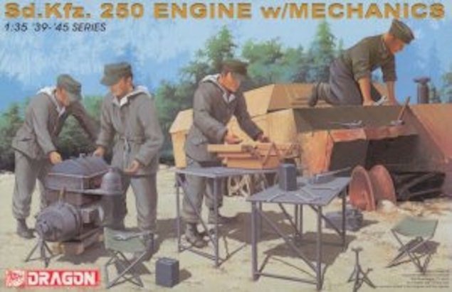 Dragon 6112 Sd.Kfz.250 Engine w Mechanics (1:35) - scale 1:35 - Figures