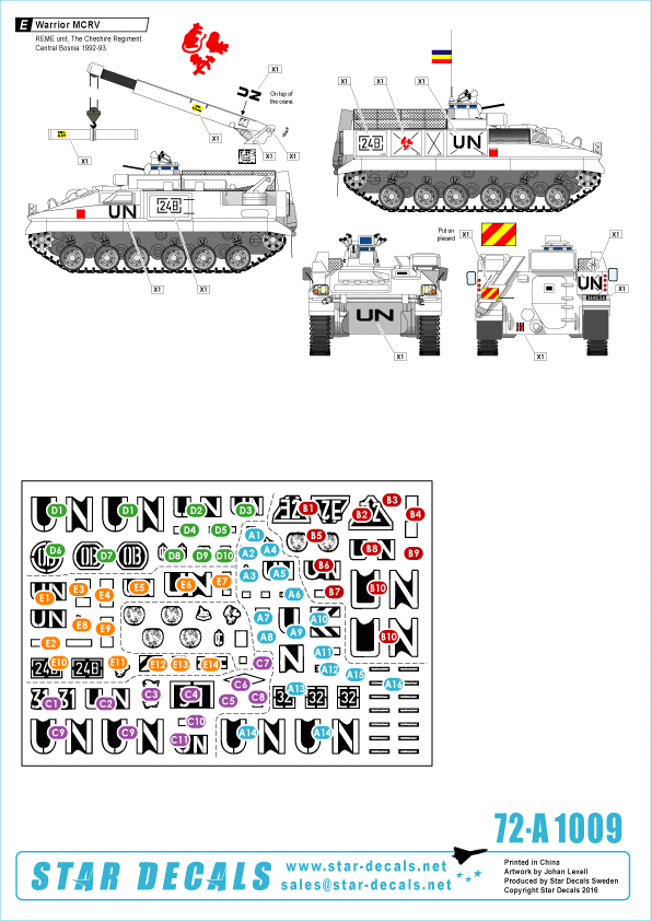 Star Decals 72-A1009 Balkan Peacekeepers (1) British UN Warriors 1 72 ...