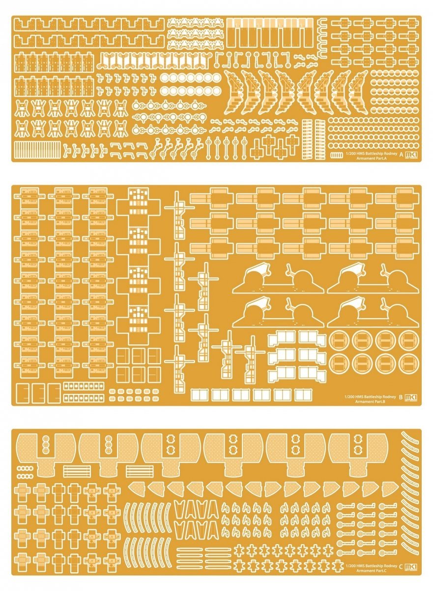 MK1 Design MS-20013 HMS RODNEY ARMAMENT SET 1 200 - skala 1:200 - MK1 ...