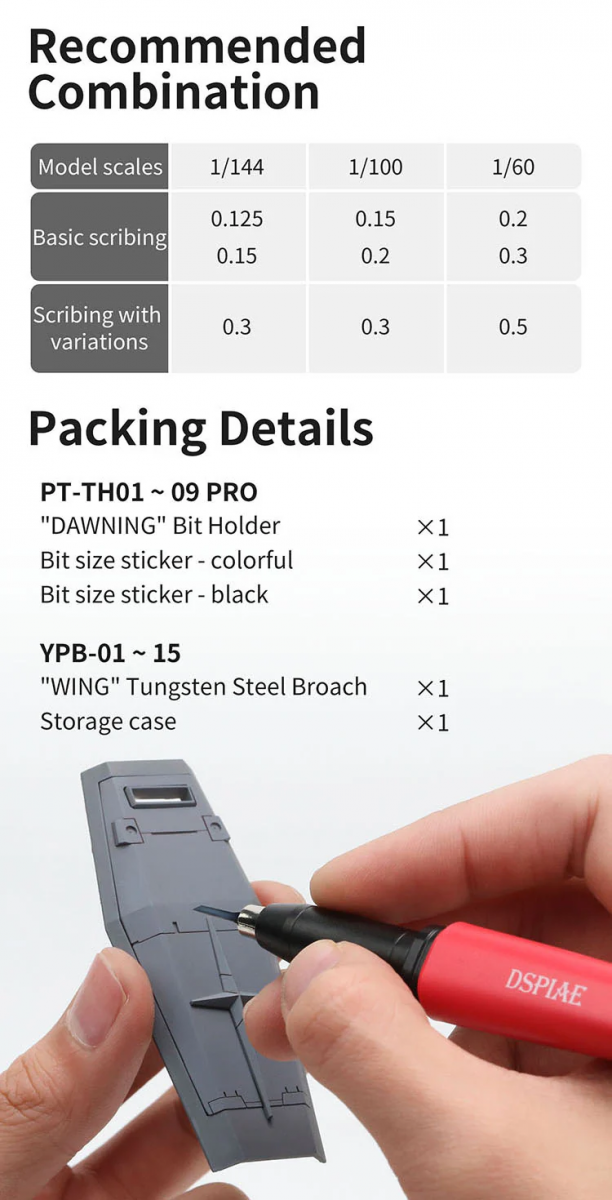 DSPIAE PT-TH08 PRO WING Tungsten Steel Push Broach (Pink) - Chisels ...