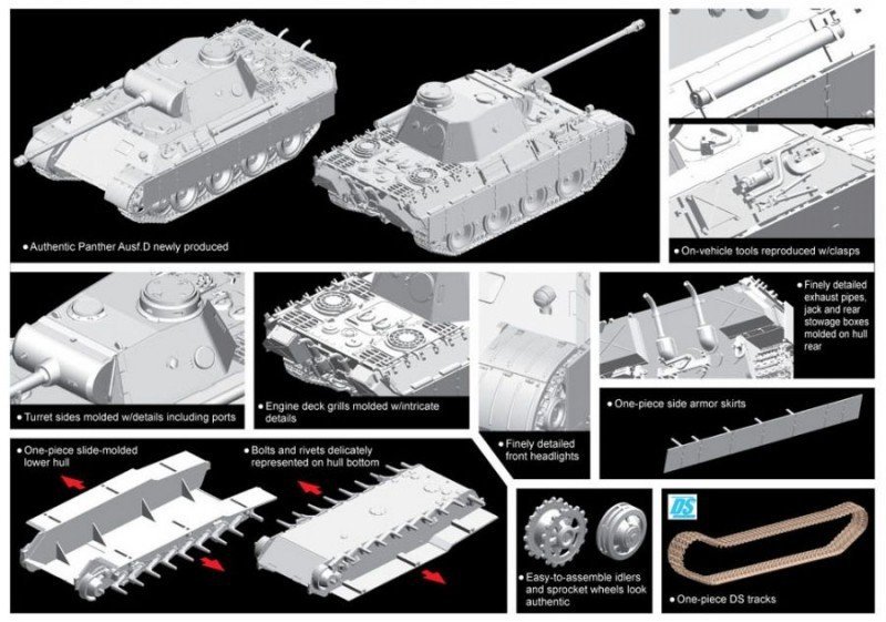 Dragon 7494 Sd.Kfz.171 Panther Ausf.D Early Production (1:72) - 1939 ...