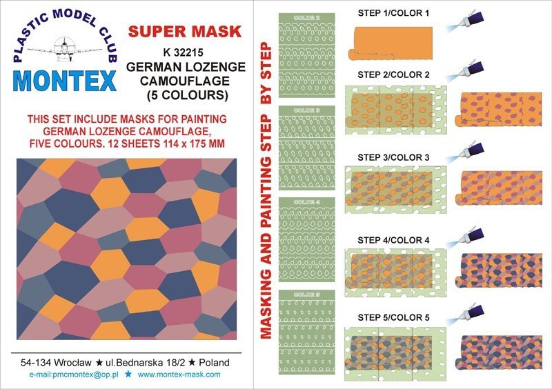 Montex K32215 LOZENGE 5 COLORS 1 32 - scale 1:32 - Super Mask - Montex ...