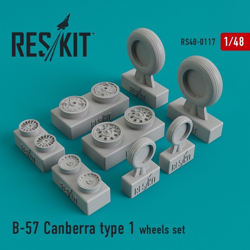 RESKIT RS48-0117 B-57 Canberra type 1 wheels set 1 48 - RES KIT - scale ...