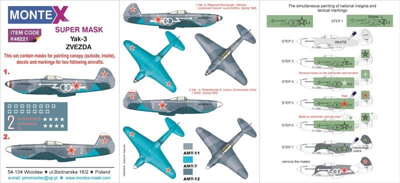 Montex K48221 Yak-3 1 48 - scale 1:48 - Super Mask - Montex - Painting ...