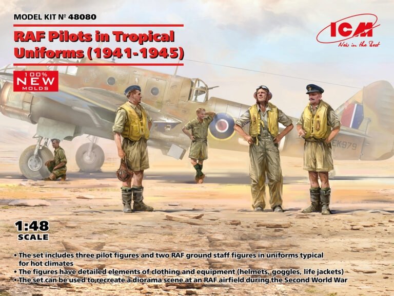 ICM 48080 RAF Pilots in Tropical Uniforms (1941-1945) 1 48 - scale 1:48 ...