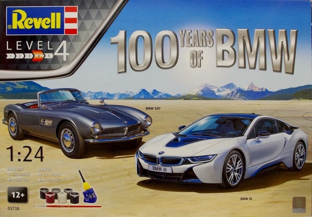 Revell 05738 100 Years BMW (BMW 507 BMW i8) 1 24 - 1:24 - Car models
