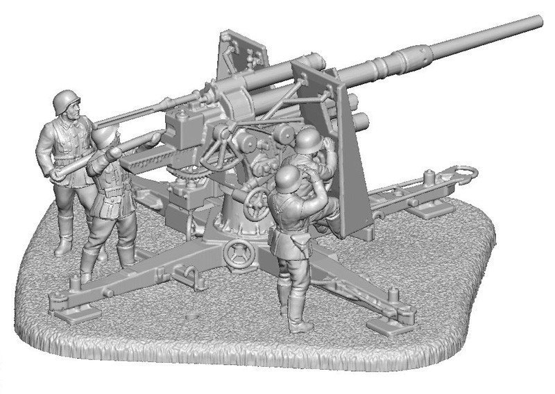 Zvezda 6158 German Heavy Anti-Aicraft Gun FLAK 36 37 (8,8cm) Art of ...
