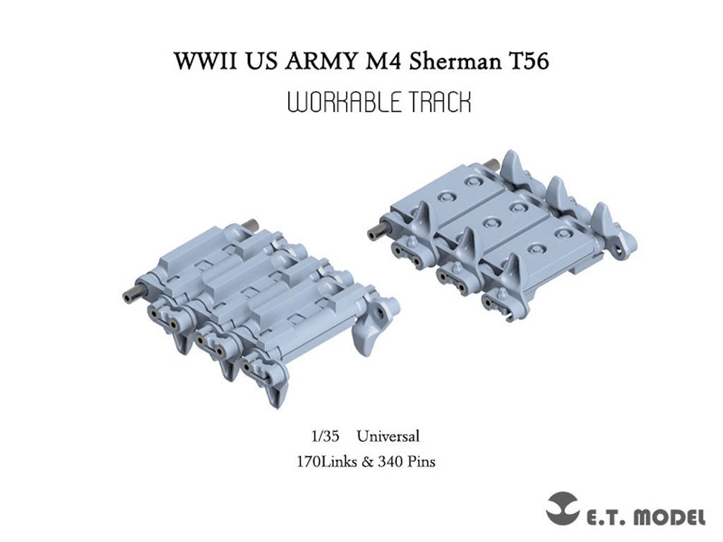 E.T. Model P35-088 WWII US ARMY M4 Sherman T56 Workable Track (3D ...