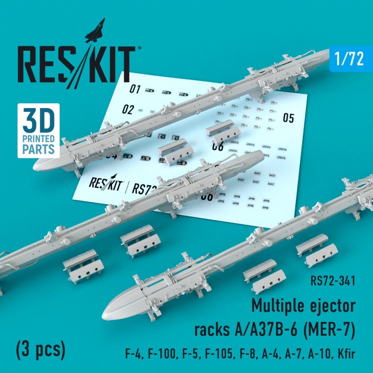 RESKIT RS72-0341 MULTIPLE EJECTOR RACKS A A37B-6 (MER-7) (3 PCS) 1 72 ...