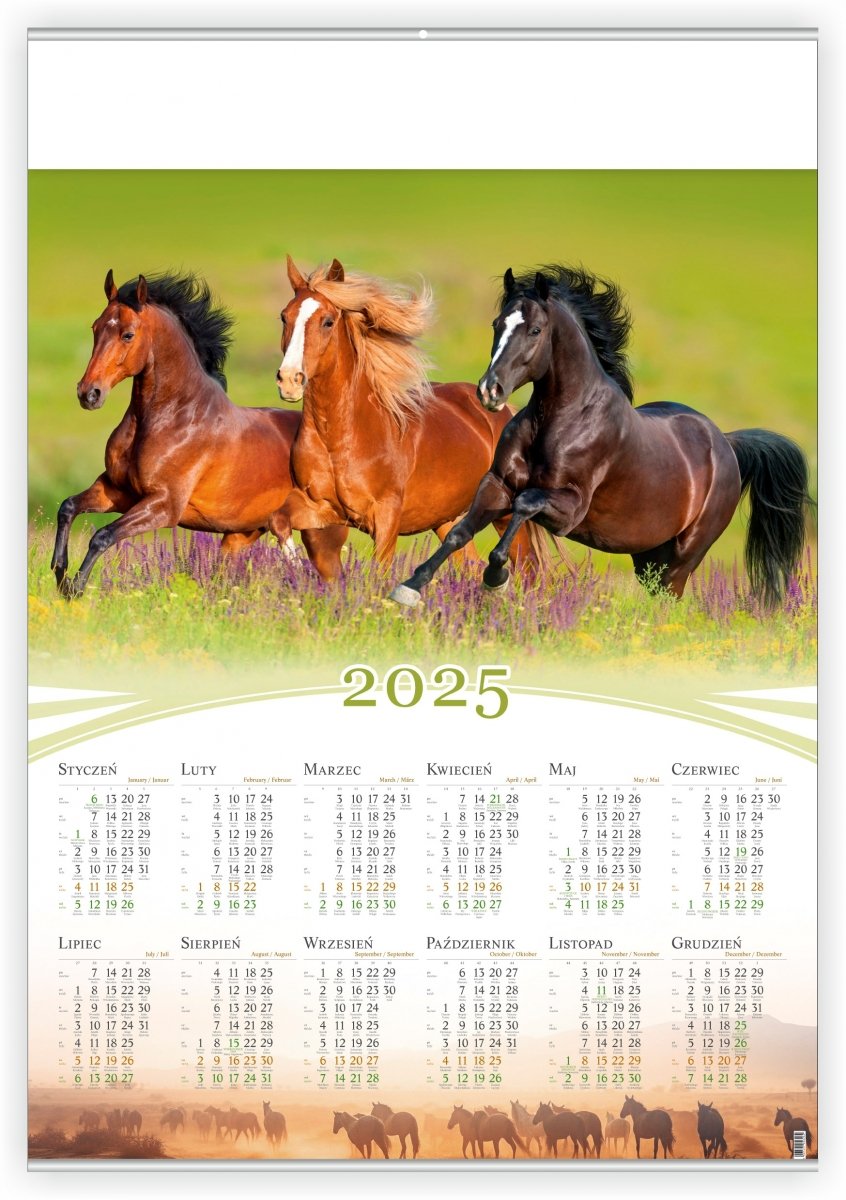 Kalendarz ścienny plakatowy na rok 2025 w formacie B1