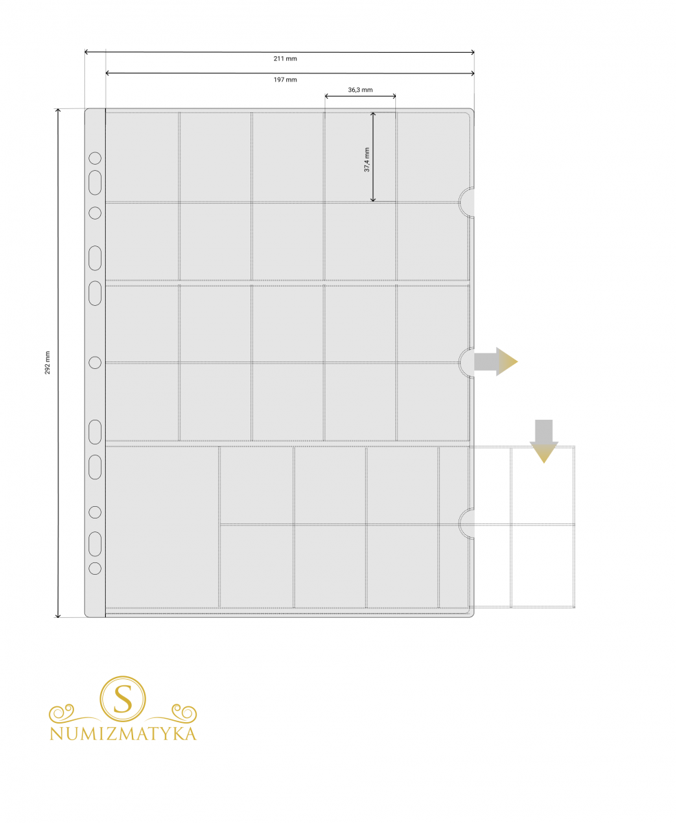 STRONA DO KLASERA NA 30 MONET A4 TYP 2 - STRONY - MONETY - AKCESORIA