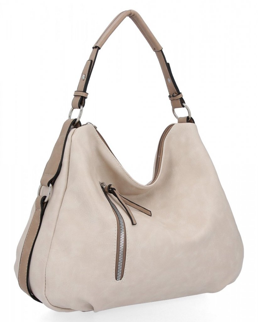 Uniwersalna Torebka Damska XL firmy Hernan HB0378 Beżowa - Panitorbalska.pl