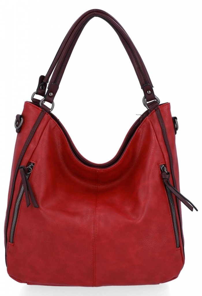 Uniwersalna Torebka Damska XL Na Co Dzień firmy Hernan HB0379 Bordowa ...