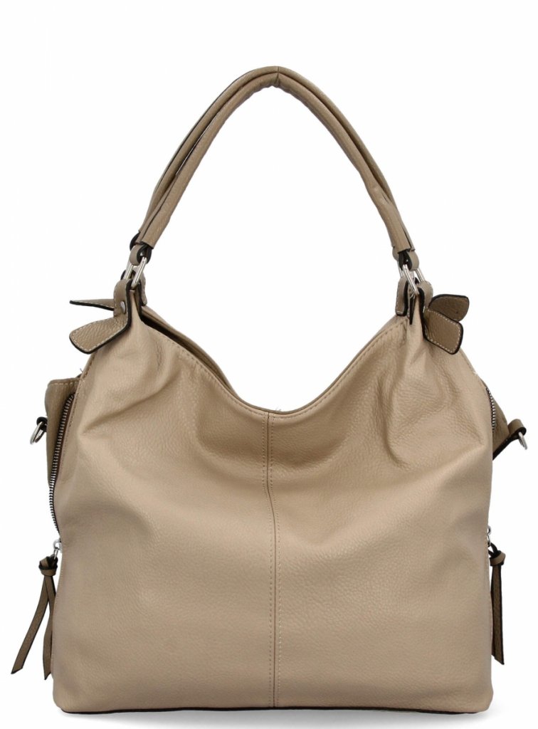 Uniwersalna Torebka Damska XL firmy Hernan HB0153 Ciemno Beżowa ...