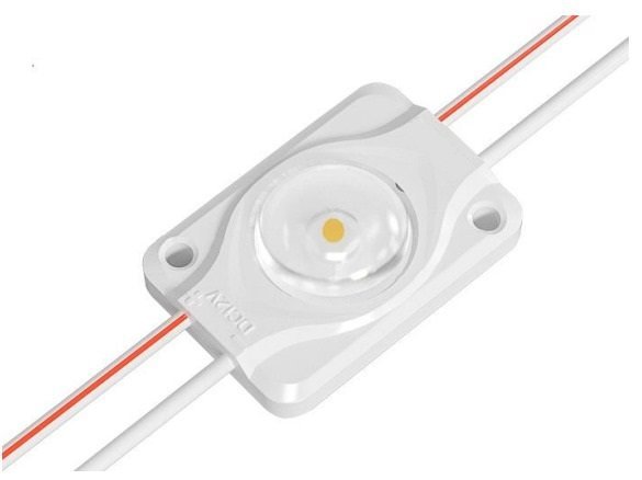 MODUŁ 1xLED 1W 7000K SOCZEWKA 12V IP65 - MODUŁY BACKLIGHT - MODUŁY LED