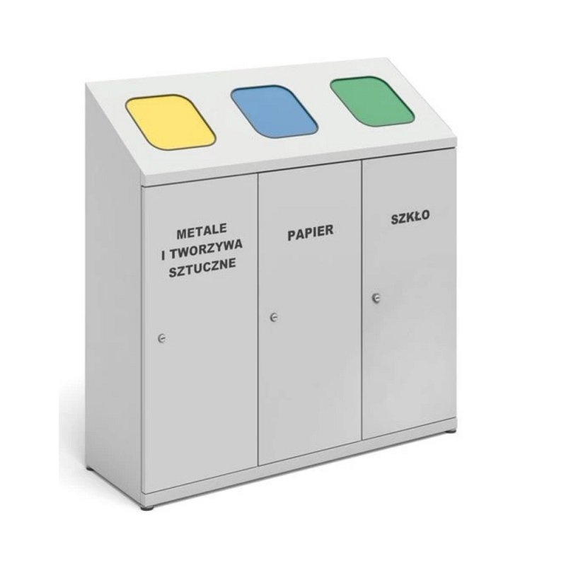 PSG3 P3 - TYP-2 Stacja do segregacji odpadów 3-komorowy z metalowymi ...