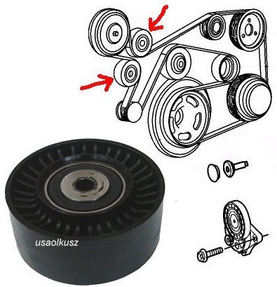 Rolka zwrotna paska wielorowkowego Jeep Grand Cherokee 2,7 CRD - SILNIK 2,7CRD - Napinacz paska ...