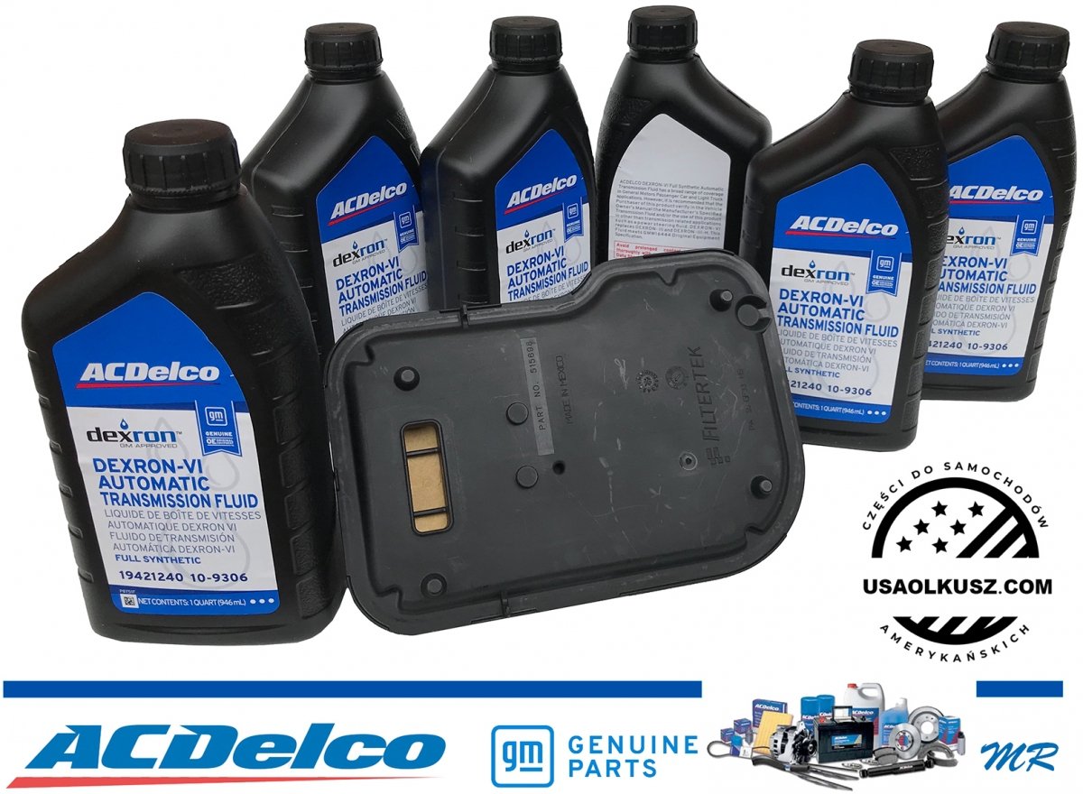 Filtr TF913 + olej AcDelco Dextron VI automatycznej skrzyni biegów 6L50 ...
