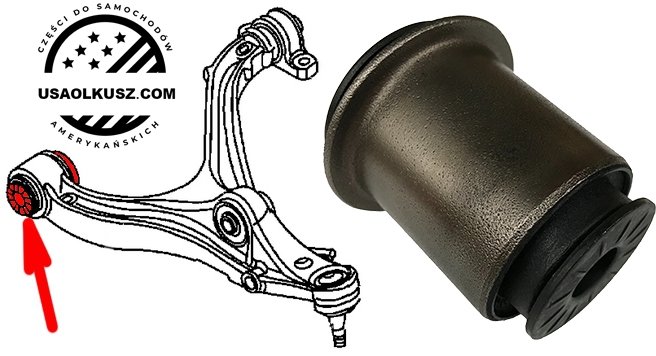 Przednia tuleja przedniego dolnego wahacza Jeep Commander - Tuleje ...