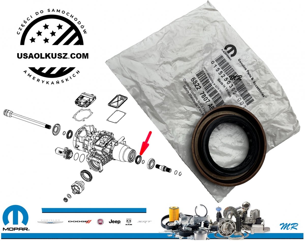 Uszczelniacz półosi tylnej lewej mostu DK4 Jeep Cherokee KL 2014- - DK4 ...