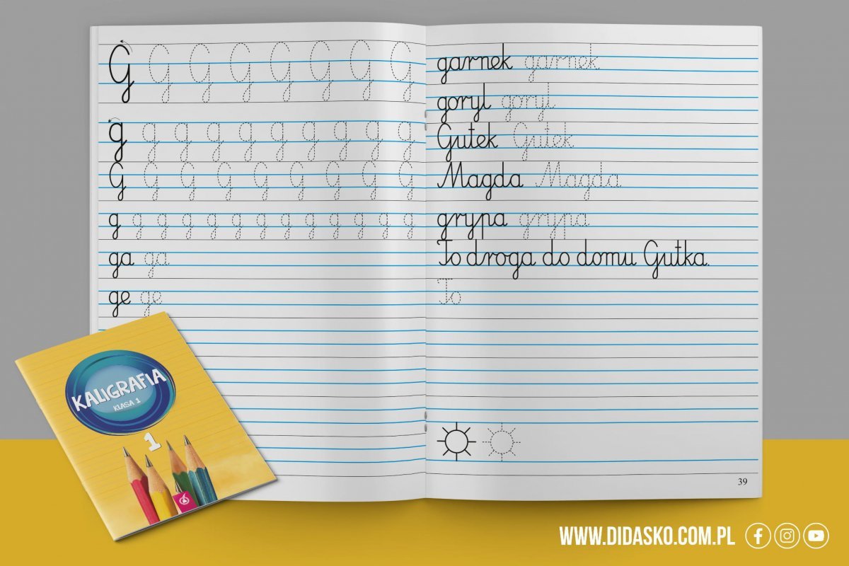 Zeszyt do kaligrafii kl.1 cz.1 - Pisanie - Materiały dodatkowe
